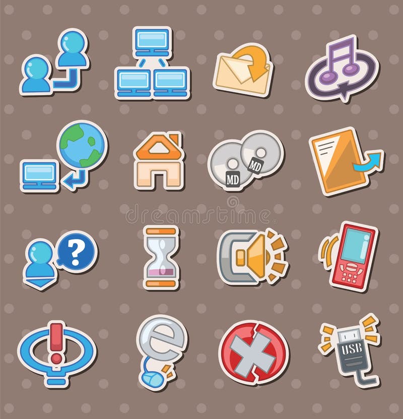 Web stickers stock vector. Illustration of clip, character - 24573553