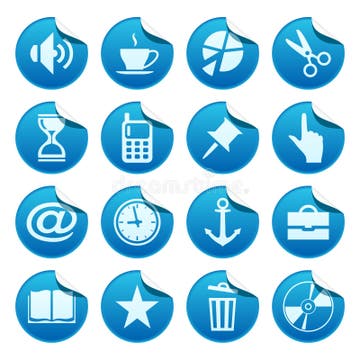 Web stickers. Part three stock vector. Illustration of button - 10812490