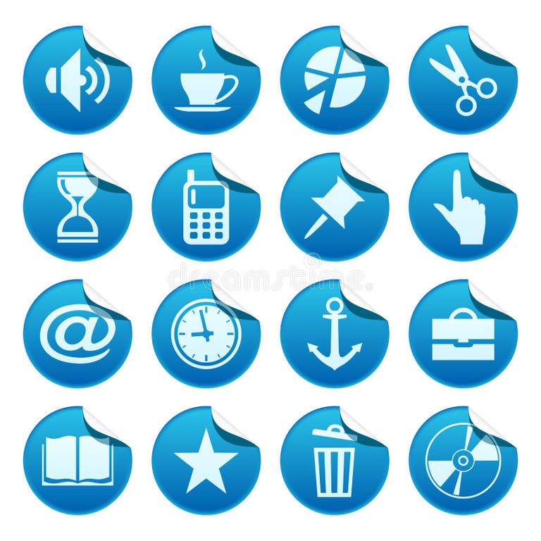 Web stickers. Part three stock vector. Illustration of button - 10812490