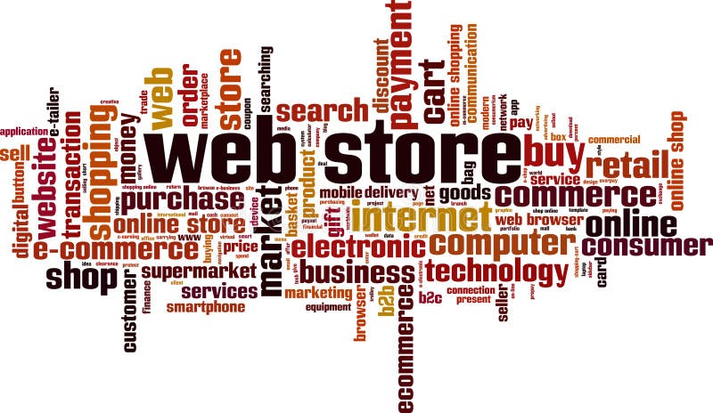Web Store Word Cloud Concept Stock Vector - Illustration of search ...
