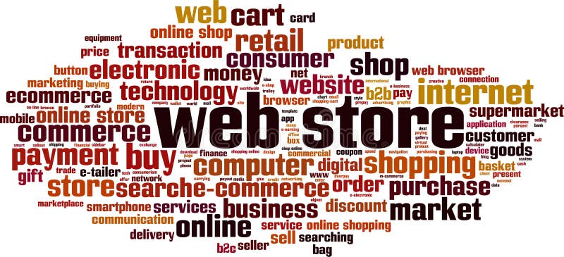 Web store word illustration de vecteur. Illustration du marchandises ...