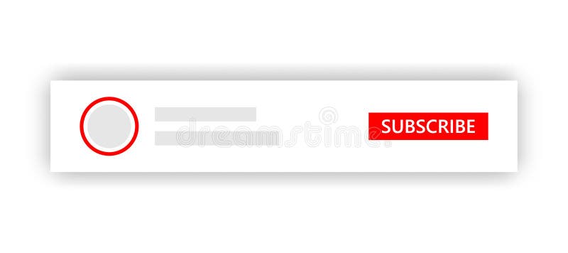 Web Subscribe Element for Channel Cover Wireframe. Media Avatar Frame ...