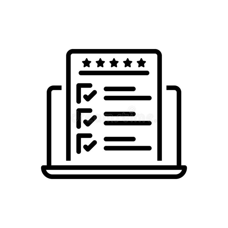 Black Line Icon for Web Survey, Web and Online Stock Vector ...