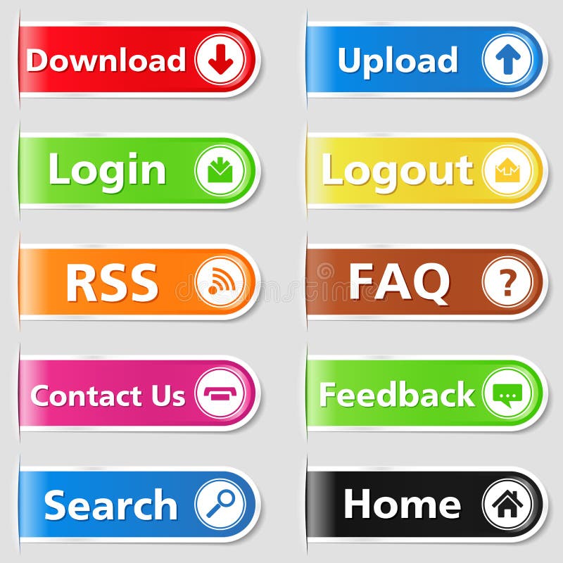 Web Buttons and Web Elements Stock Vector - Illustration of button ...