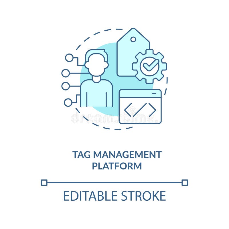 Web Tagging Tools Turquoise Concept Icon Stock Vector - Illustration of ...