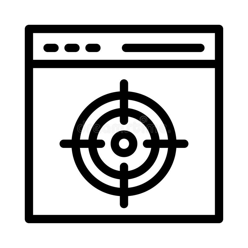 Web Target Thin Line Vector Icon Stock Vector - Illustration of target ...