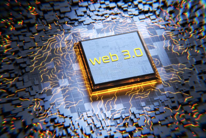 WEB 3.0 Technology Concept. Web 3.0 Inscription on a Futuristic ...
