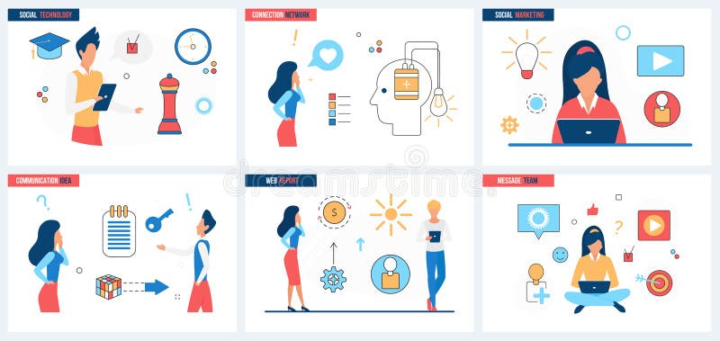 Web Technology, Network Communication Set, People Work with Global Data ...