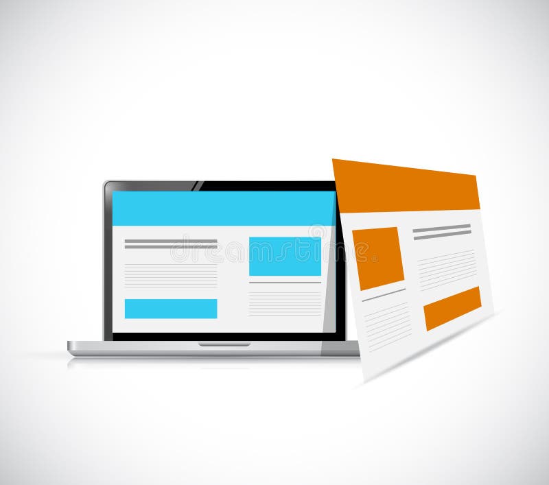 Web Template Computer Browser Stock Illustration - Illustration of ...