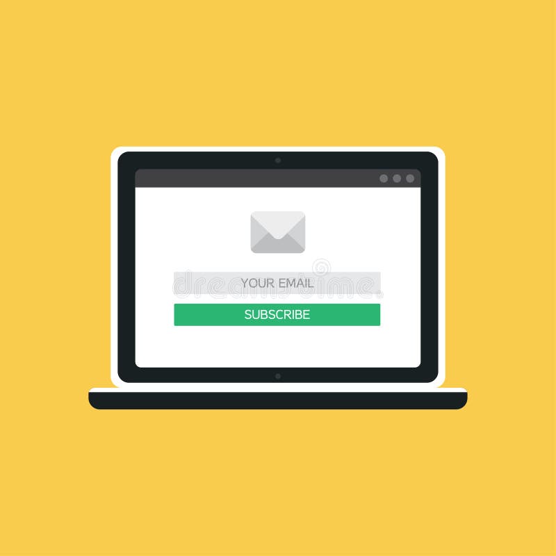 Web Template of Computer Email Form Stock Illustration - Illustration ...