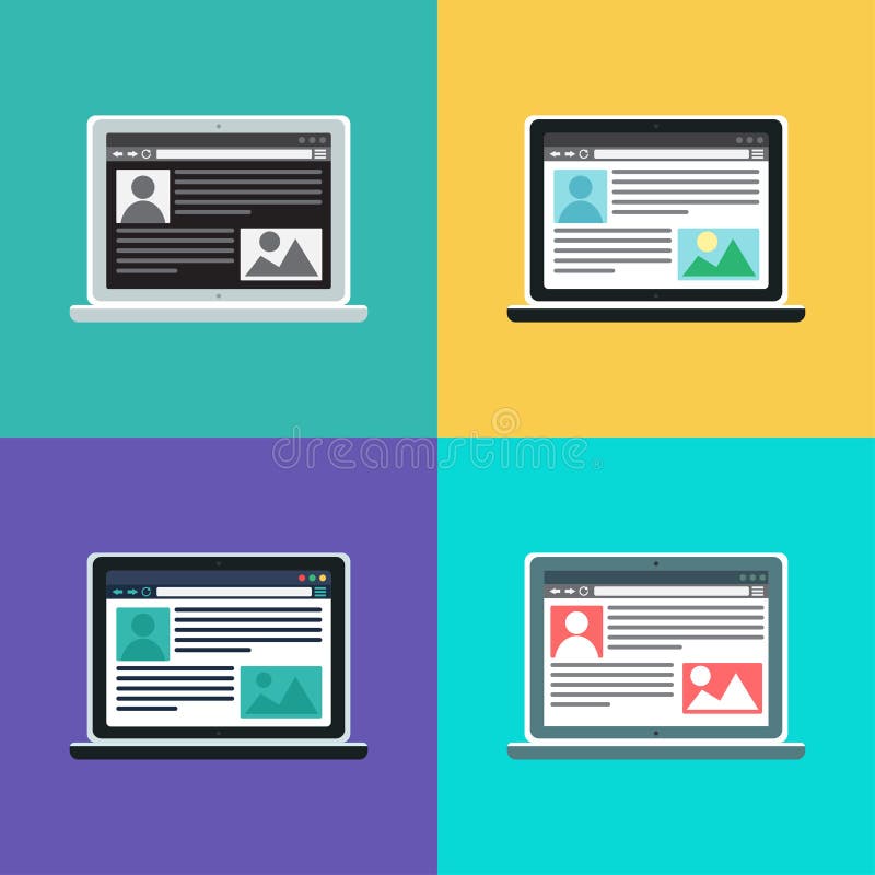 Web Template of Computer Site or Article Form Stock Illustration ...