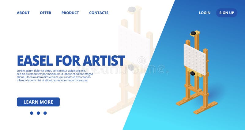 Web Template with a Easel . Vector Stock Vector - Illustration of ...