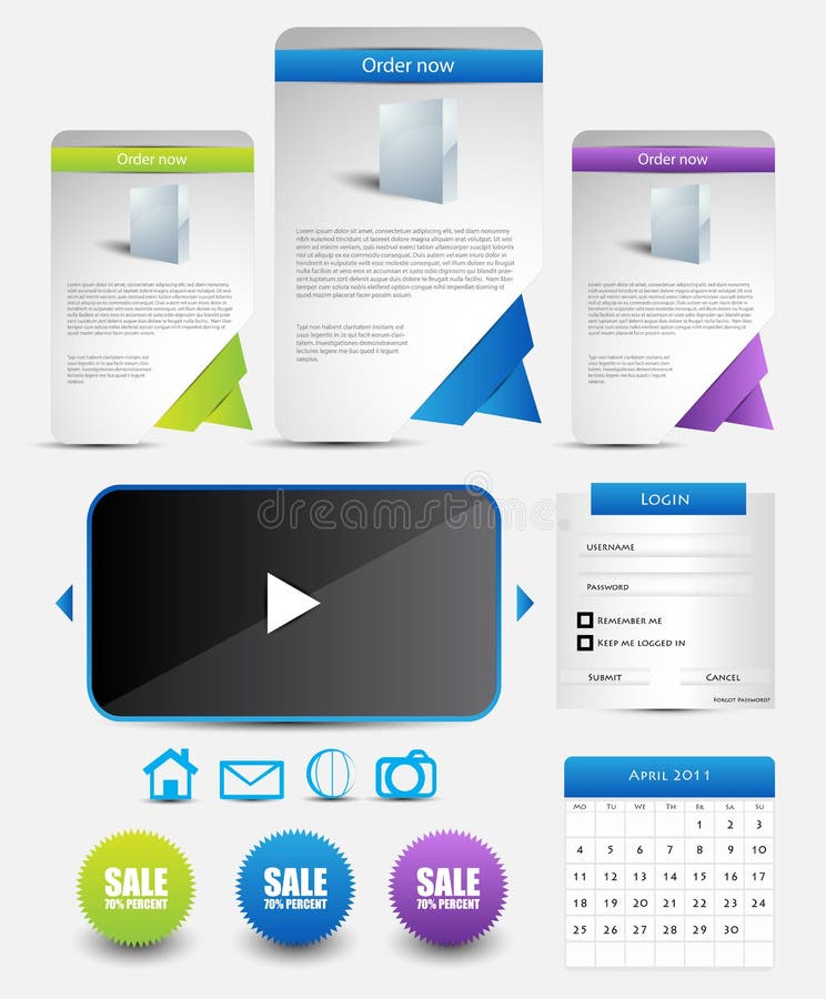 Web template elements stock vector. Illustration of form - 25584026