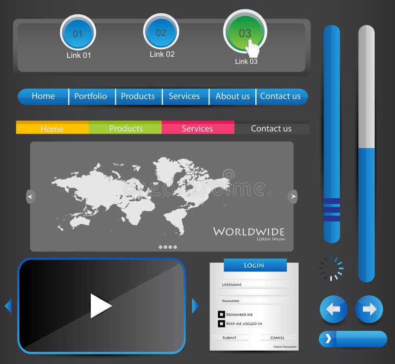 Web template elements stock vector. Illustration of eps10 - 29819071