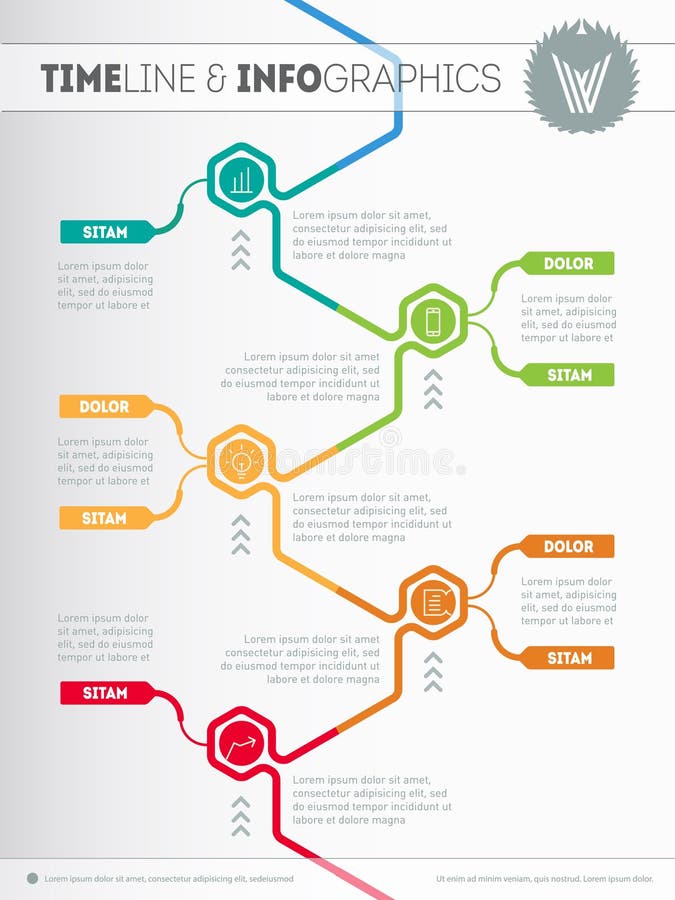 Web Template with Icons and Design Elements. Vector Diagram for Stock ...