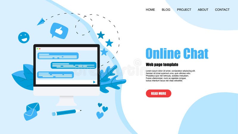 Web Template with Messenger. Online Chat Concept Stock Vector ...