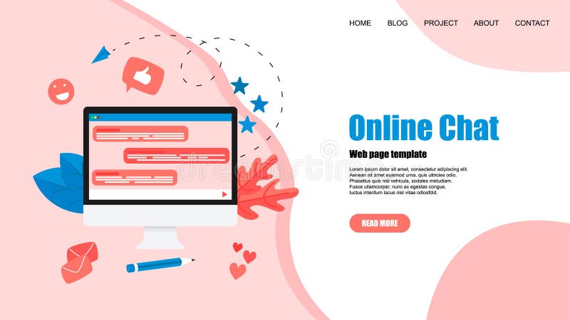 Web Template with Messenger. Online Chat Concept Stock Vector ...