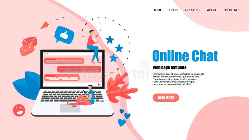 Web Template with Messenger. Online Chat Concept Stock Vector ...