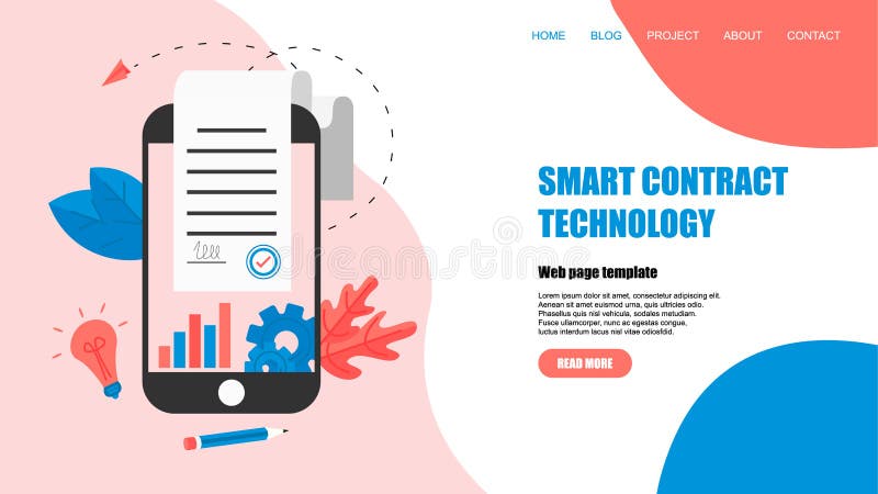 Web Template. Online Electronic Smart Contract Document, Paper Document ...