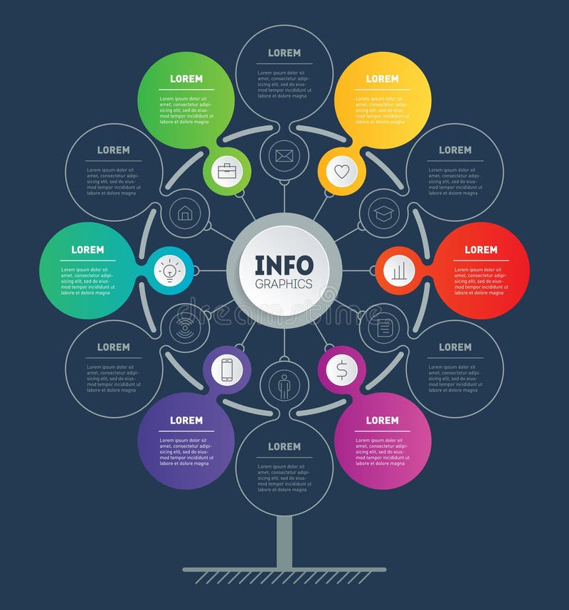 Web Template of Tree or Diagram of Development. Info Graphic of ...