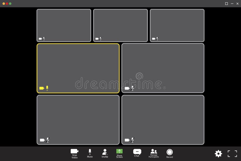 Web Template with Zoom for Concept Design. Video Chat Interface ...