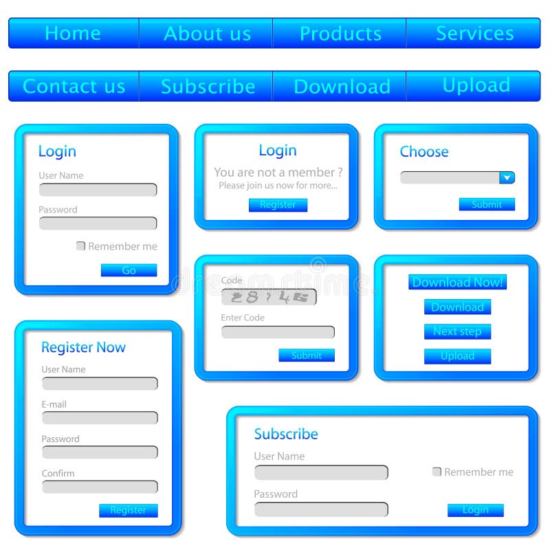 Web Templates stock illustration. Illustration of login - 22937860
