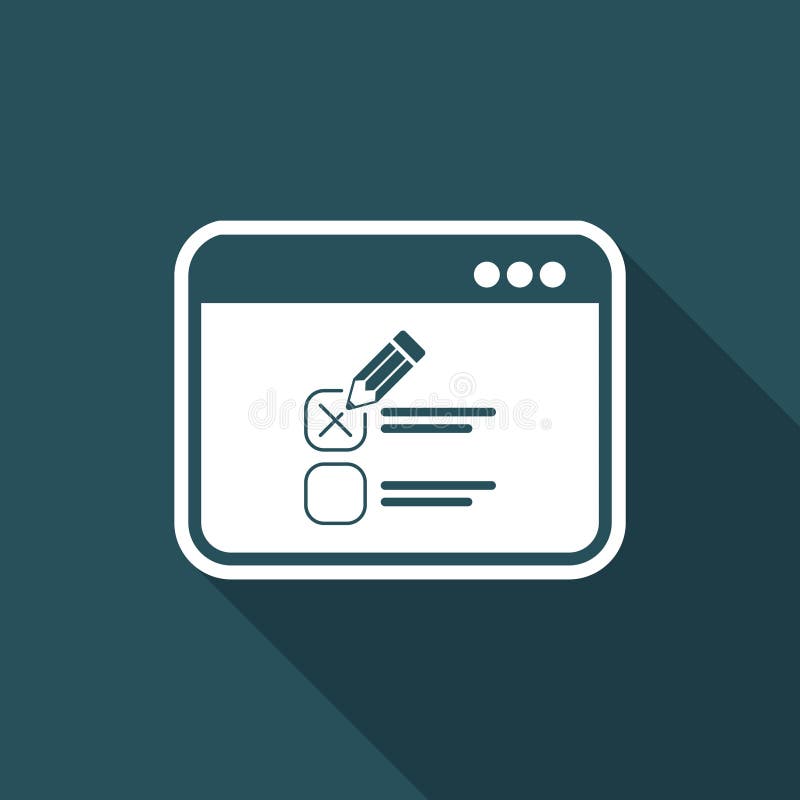 Web Test with Multiple Choice Questions - Vector Web Icon Stock Vector ...