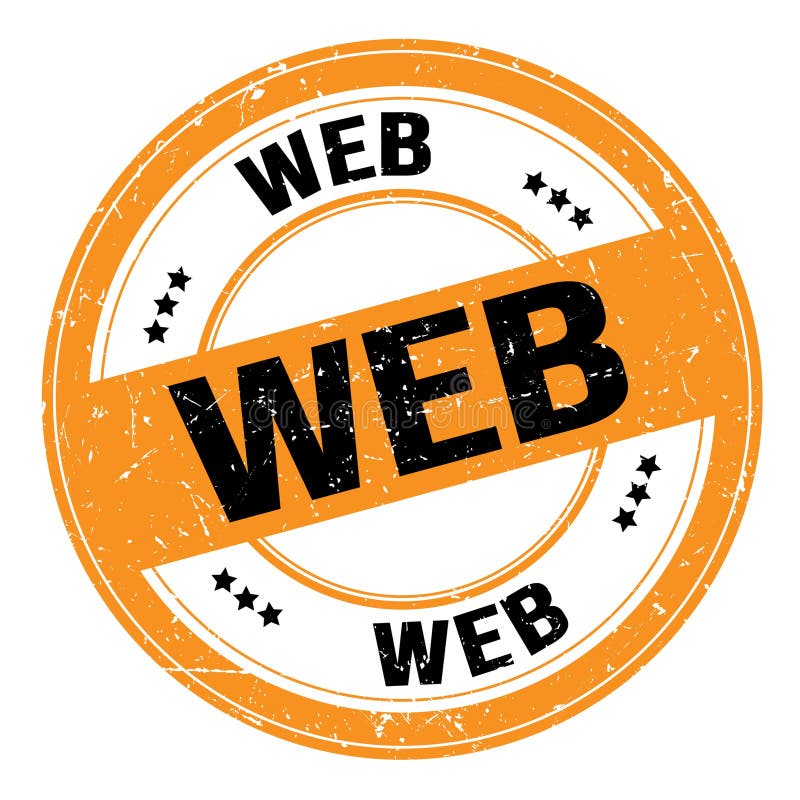 WEB Text Written on Orange-black Round Stamp Sign Stock Illustration ...
