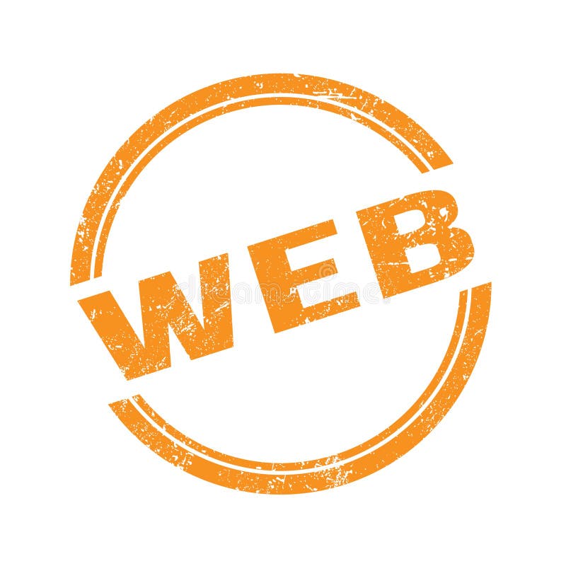 WEB Text Written on Orange Grungy Round Stamp Stock Illustration ...