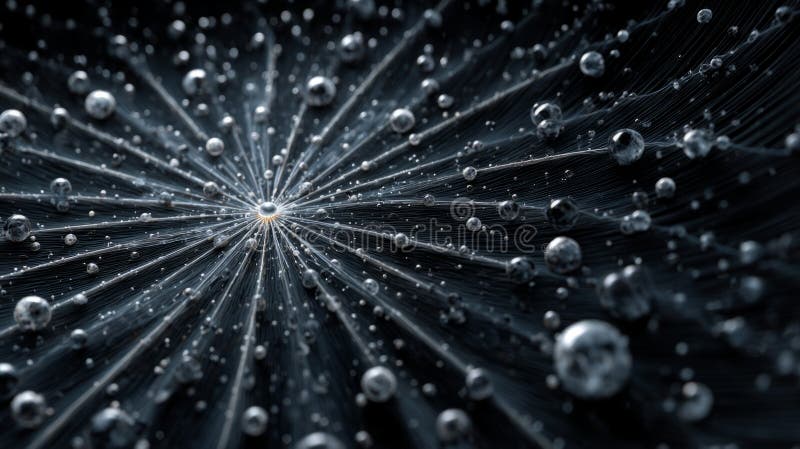 Web Texture, Radial Lines Forming Symmetrical Geometry with Crystalline ...