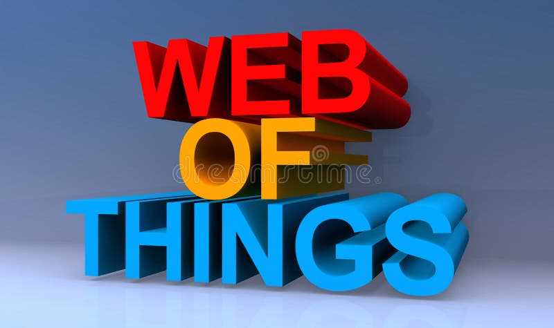 Web of things on blue stock illustration. Illustration of digitization ...