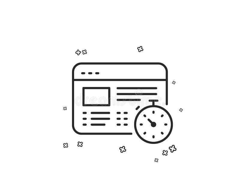 Web Timer Line Icon. Online Quiz Test Sign. Vector Stock Vector ...