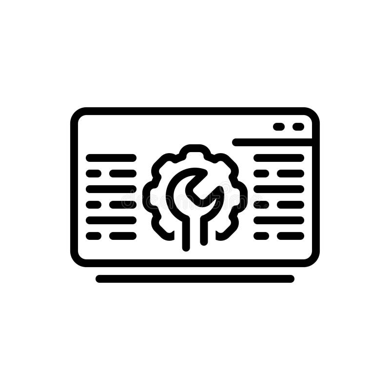 Black Line Icon for Web Tools, Web and Service Stock Vector ...