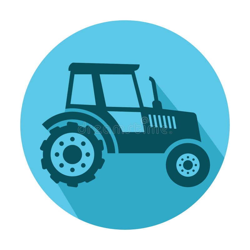 Tractor icon, circle stock vector. Illustration of land - 264440514