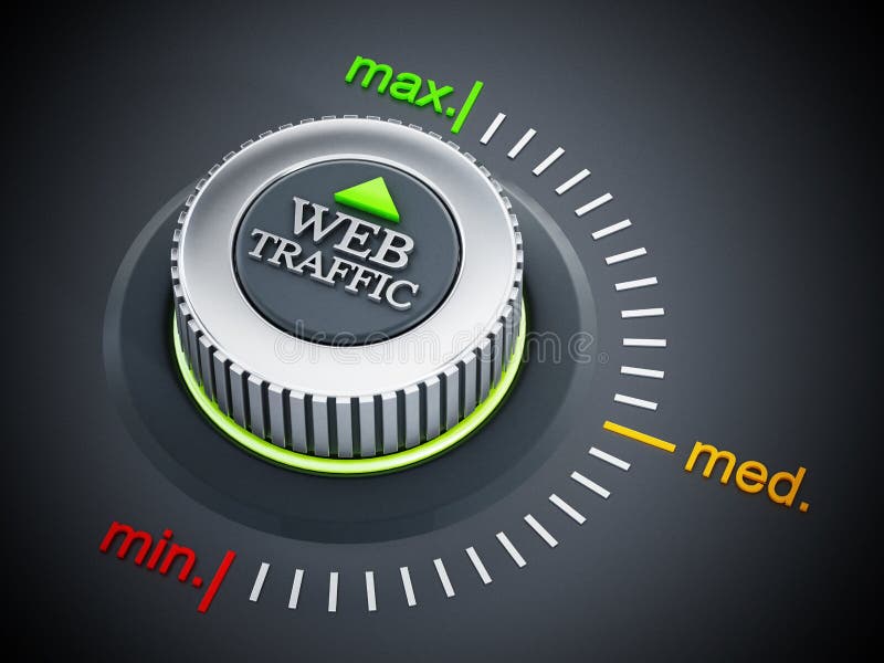 Web Traffic Button Pointing Maximum. 3D Illustration Stock Illustration ...