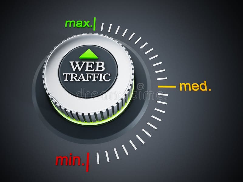 Web Traffic Button Pointing Maximum. 3D Illustration Stock Illustration ...