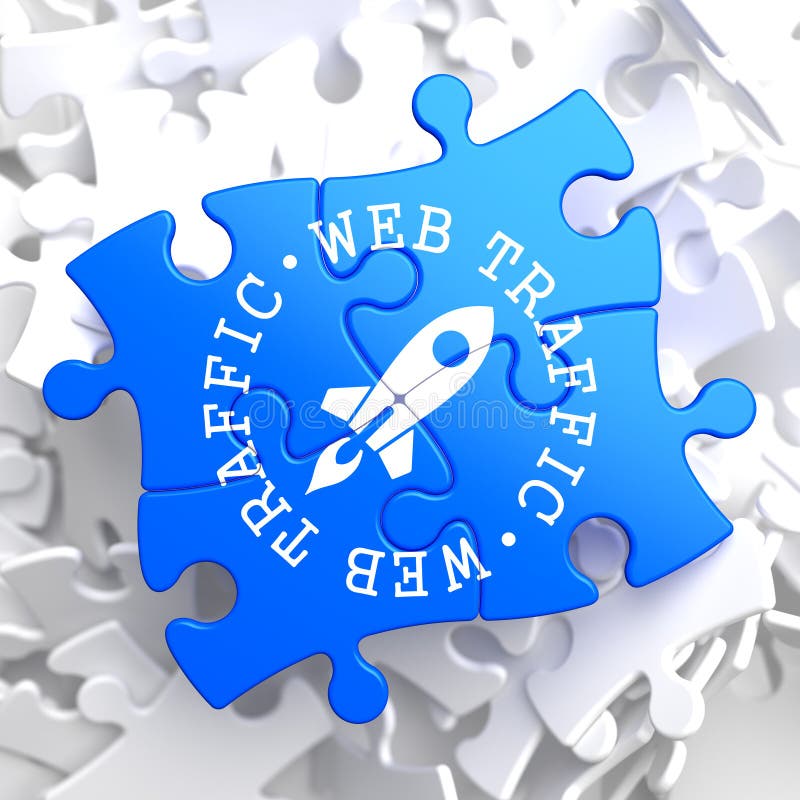 Web Traffic Concept on Blue Puzzle. Stock Illustration - Illustration ...