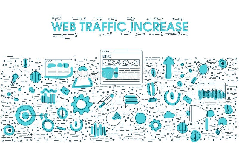 Web Traffic Increase Elements. Stock Illustration - Illustration of ...