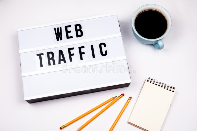 Web Traffic. Text in Lightbox Stock Image - Image of concept, sales ...