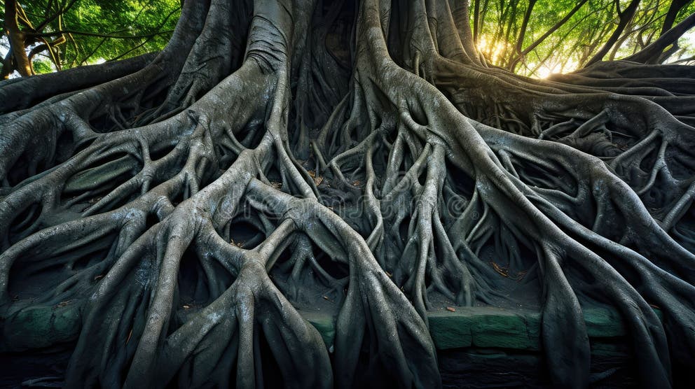 Web tree roots underground stock illustration. Illustration of roots ...