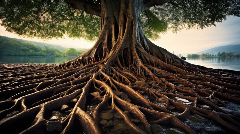 Web trees roots stock illustration. Illustration of botany - 372382401