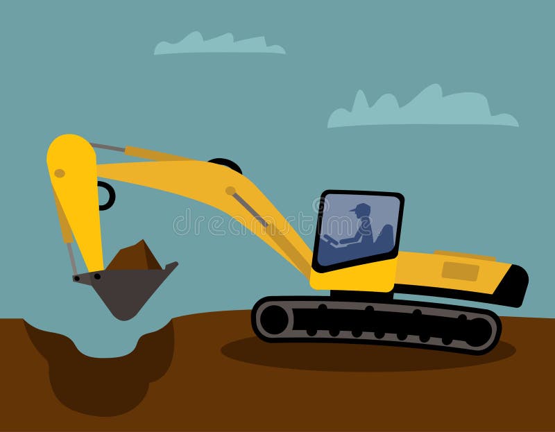 Excavator Digging Clipart