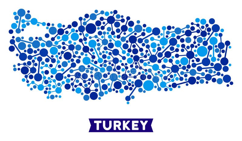 Turkey Map Connections Mosaic Stock Vector - Illustration of lines ...