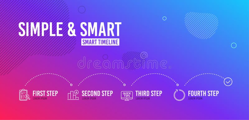 Web Tutorials, Accounting Report and Decreasing Graph Icons Set. Loop Sign. Vector Stock Vector ...