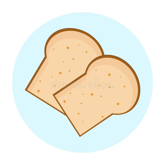 Two Slices of Cartoon Bread Icon Stock Vector - Illustration of cartoon ...