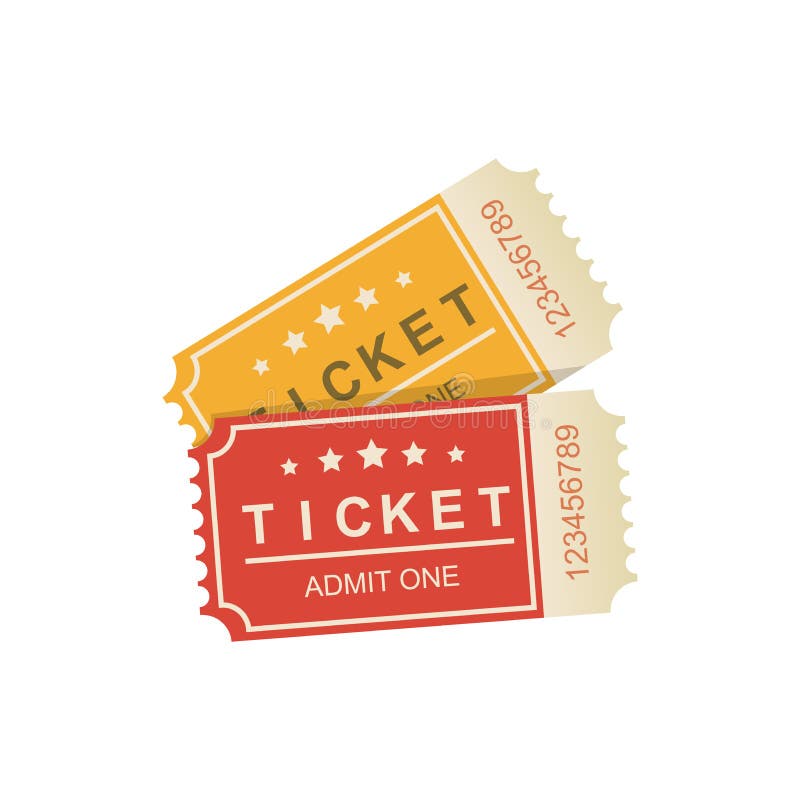 Two tickets, admit one stock vector. Illustration of cinema - 172477908