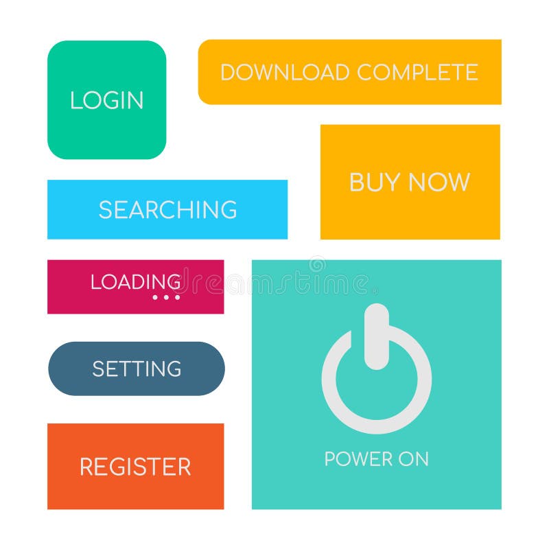 Web buttons flat design stock vector. Illustration of paper - 170410712