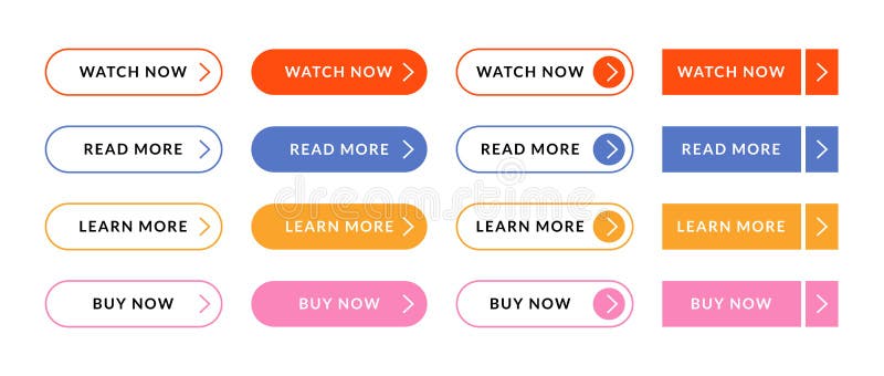 Web UI Buttons Set. Flat Internet Oval Shapes, Navigation Graphic ...