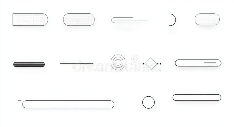 The Web and UI Design Minimalist Linear Icons Set Includes Search, Loading, Navigation, and ...