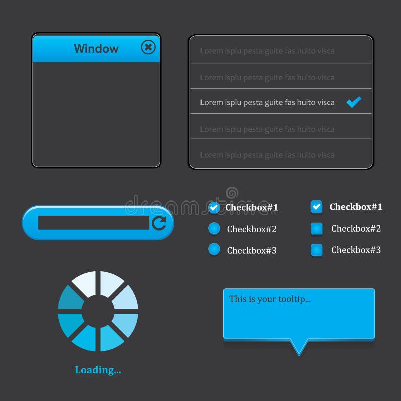 Web UI Elements Design stock illustration. Illustration of control ...
